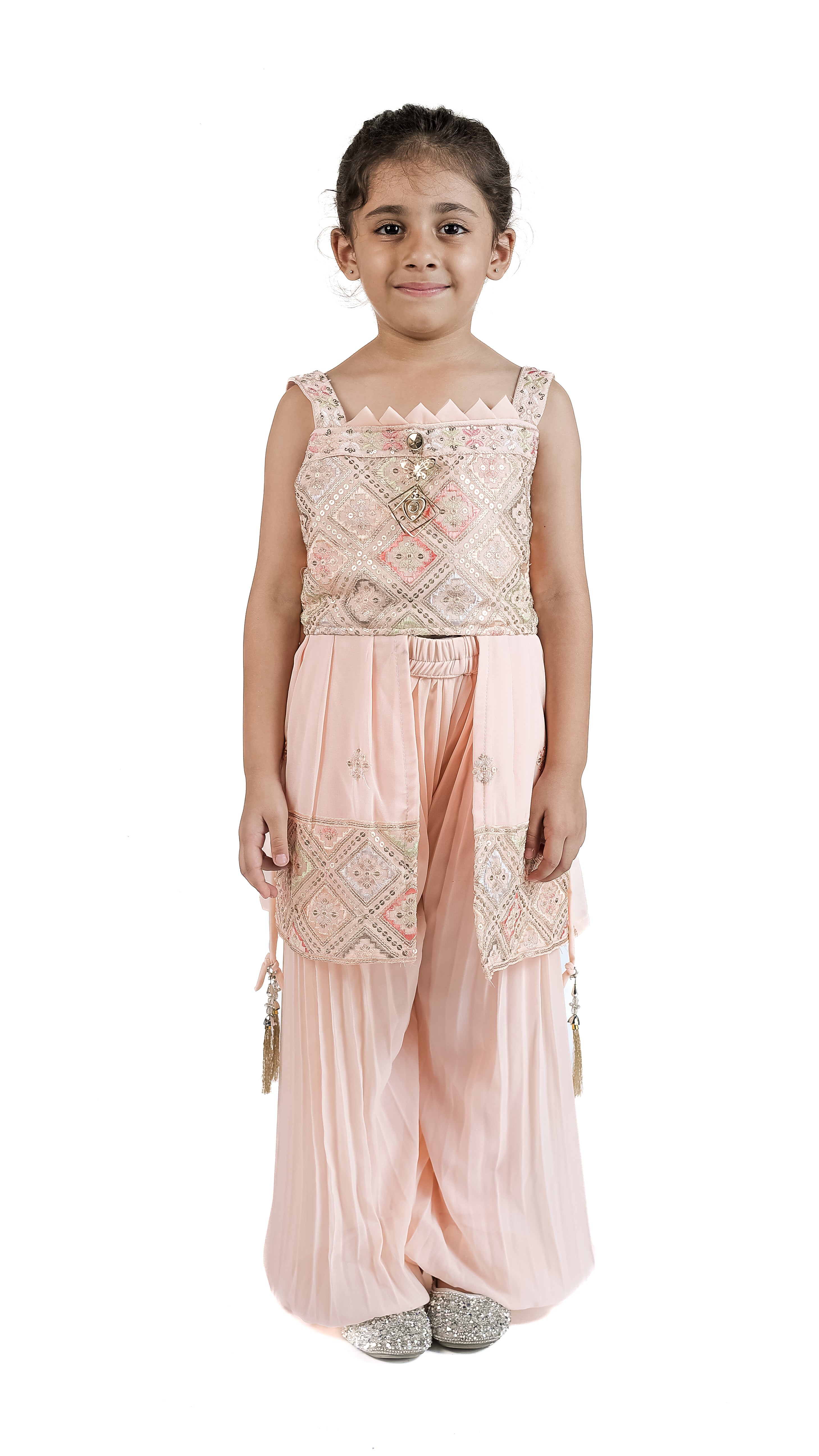 Pich Color Patiala Suit For Girls – Kinder Weaves